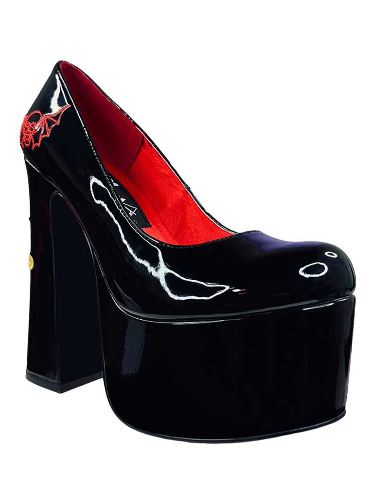 ELVIRA DAGGER PUMP - BLACK/RED